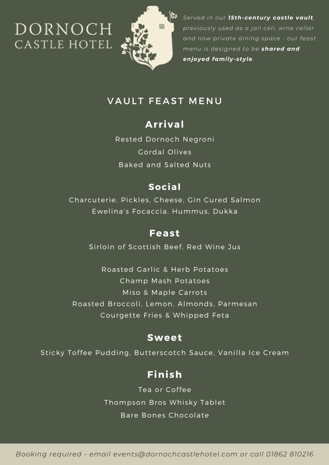 The Vault | Private Dining & Whisky Tastings - Dornoch Castle Hotel